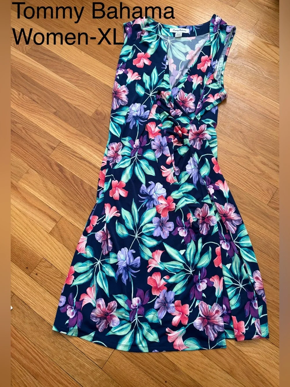 Tommy Bahama | Dresses | Tommy Bahama Navy Floral Twistfront Midi Dress ...